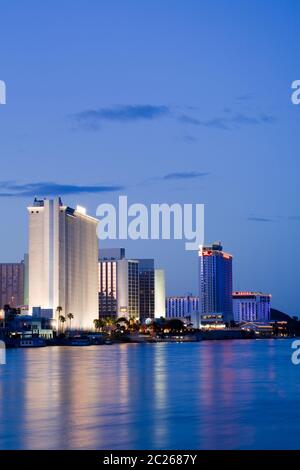 Laughlin Nevada at night - Laughlin Nevada skyline, city lights on the ...