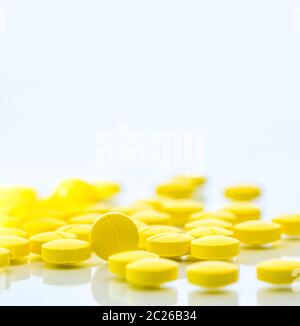 Naproxen tablets isolated on white background - used to treat painful ...
