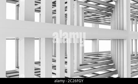 Abstract of three-dimensional rectangular lines. 3d render Stock Photo ...
