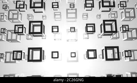 gray hollow cubes. Three-dimensional illustration. 3d render Stock ...