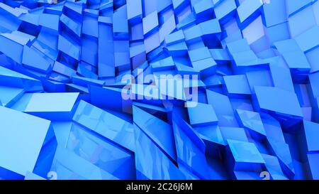 blue convex cubes three-dimensional. abstract illustration. 3d ...