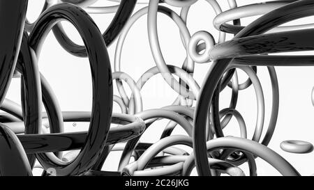 Abstract background of three-dimensional rings. 3d render Stock Photo ...