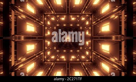 golden wireframe design with nice reflection 3d rendering background ...
