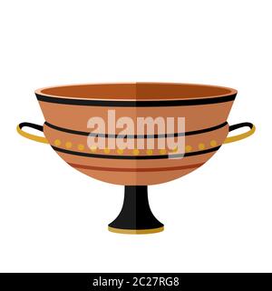 Ancient Greece kylix drinking cup. Ancient wine cup cylix with patterns ...