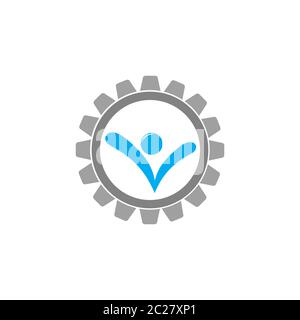 water cog machine splash industrial logo vector Stock Vector Image ...