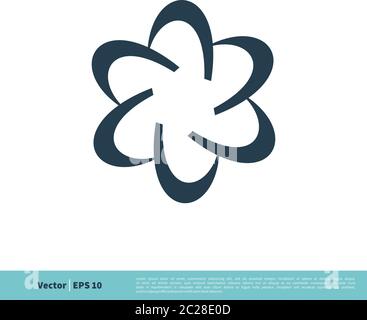 Atom Science Star Shape Swoosh Icon Vector Logo Template Illustration ...
