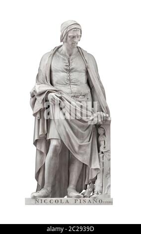 Statue of Niccola Pisano on Facade of Galleria degli Uffizi Art Museum ...