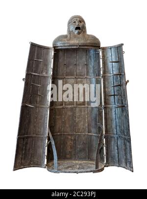 Medieval torture instrument isolated on a white background Stock Photo ...