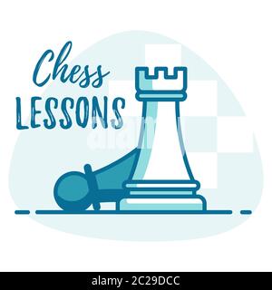 Chess club flyer template. Chess lessons concept.Template for Chess ...