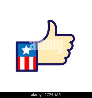 Like hand USA button Stock Photo - Alamy