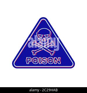 Poison Symbol Neon Flickering Icon Stock Photo - Alamy