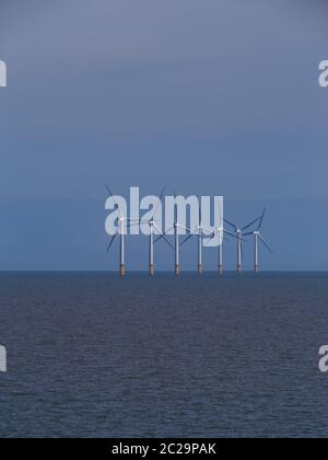 Offshore wind turbines at Gunflint Sands off Clacton on Sea Stock Photo ...