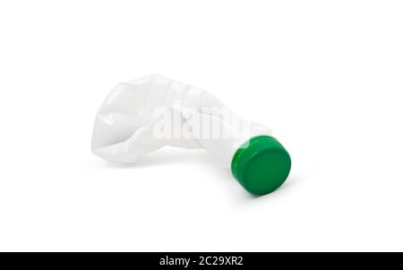 Simple deformed plastic bottle isolated on a white background Stock ...