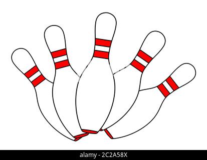 A ten pin skittle set up isol;ated on white Stock Photo - Alamy