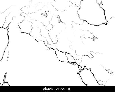 World Map of The TIGRIS & EUPHRATES Valley: Mesopotamia, Assyria ...