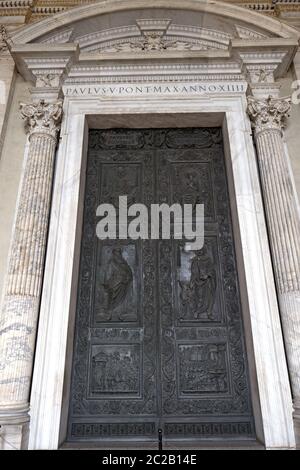 The Holy Door of the basilica of Saint Peter at the Vatican, Italy on ...