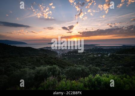 Beautiful sunset in the city of Vlore, Albania Stock Photo - Alamy