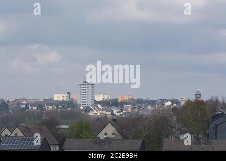 Panoramic shot, skyline of the city of Velbert with sights Stock Photo ...