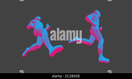 Running man or marathon runner. 3D human body model. Design for sport ...