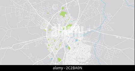 Urban vector city map of Bloemfontein, South Africa Stock Vector Image ...