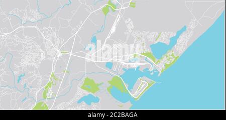 Urban vector city map of Richards Bay, South Africa Stock Vector Image ...