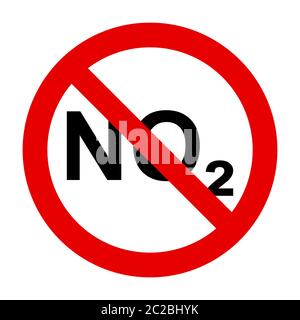 NO2 and prohibition sign Stock Photo - Alamy
