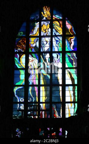 Poland, Krakow, stain glass by Wyspianski at Wyspianski Pavilion 2000 ...