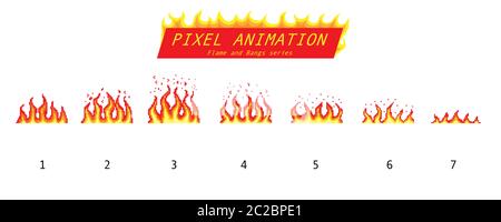 Firework 8 bit pixel animation, arcade game night star explosion ...