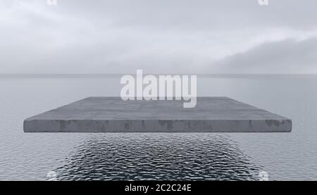 Empty water surface, 3d rendering. Computer digital drawing Stock Photo ...