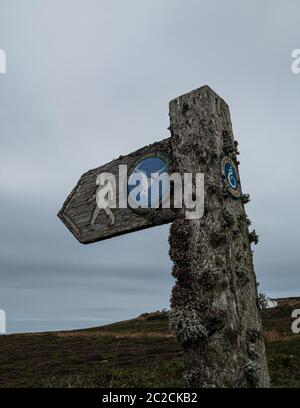 Isle of Anglesey waymark signs on the coastal path Anglesey Wales UK ...
