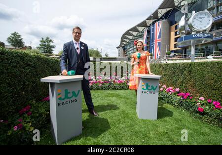 ITV Racing Presenters Ed Chamberlin (left) and Francesca Cumani during ...