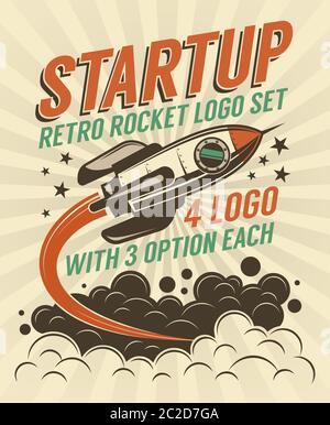 Startup poster with a rocket - Vector illustration design Stock Vector ...