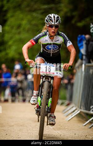 DALBY FOREST, ENGLAND - MAY 22, 2011. Emily Batty (CAN) racing for Team ...