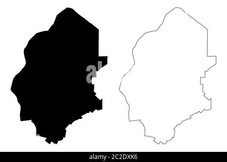 Jhang City (Islamic Republic of Pakistan, Punjab Province) map vector ...