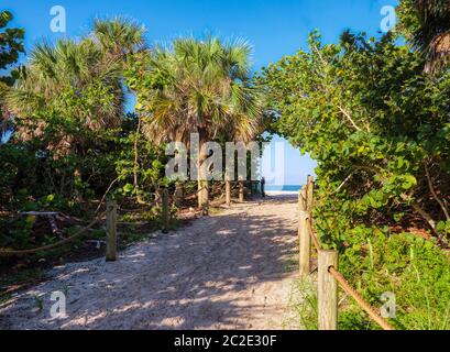Entrance walkway to Blind Pass Beach on Manasota Key on the Gulf of ...