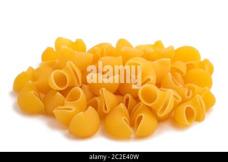Italian Pipe Rigate Macaroni Pasta raw food background or texture close ...