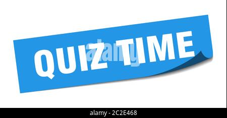 quiz time sticker. quiz time rectangular label isolated on white ...