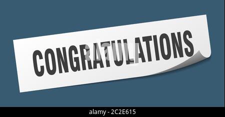 congratulations sticker. congratulations square isolated sign ...