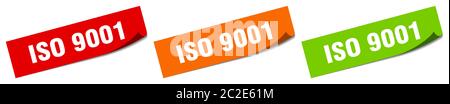 iso 9001 sticker. square isolated peeler sign. label Stock Vector Image ...