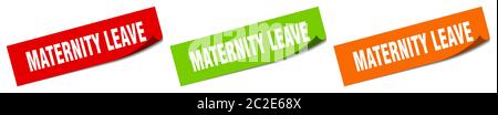 maternity leave sticker. square isolated peeler sign. label Stock ...