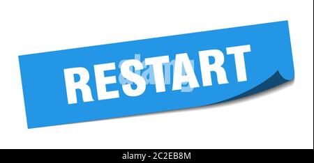 restart sticker. restart square isolated sign. restart label Stock ...