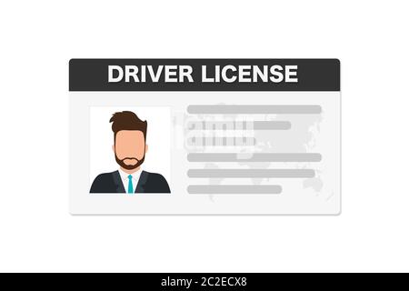Man driver license plastic card template. Id card. Vector stock ...