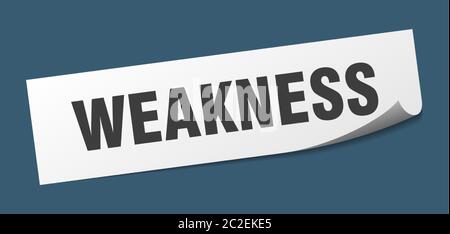 weakness sticker. square isolated peeler sign. label Stock Vector Image ...