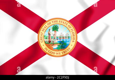 3D Flag of Florida (1900-1985), USA. 3D Illustration Stock Photo - Alamy