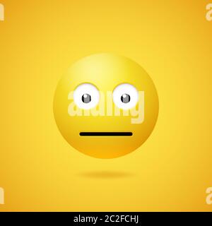 Indifferent emoji cartoon icon. Expressionless emoticon face. Neutral ...