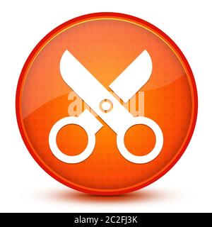 Scissors icon isolated on 3d black round button abstract illustration ...