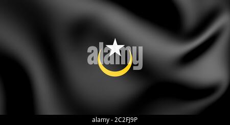 3D Flag of Larut, Matang and Selama District (Perak State), Malaysia ...
