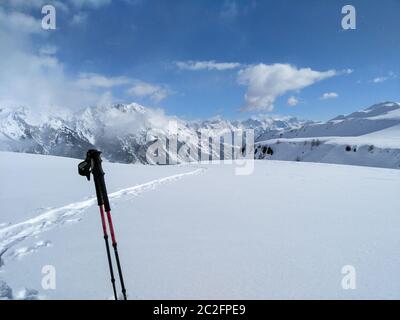 Casaccia, Switzerland: winter landscape, Lareccio canals and Colombe ...
