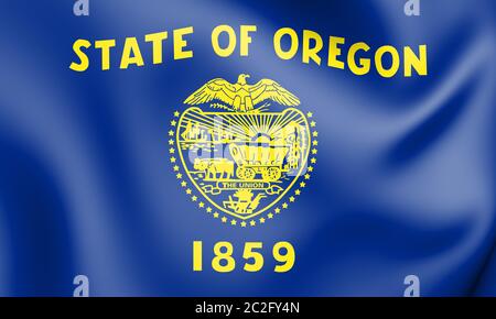 3D Flag of Oregon, USA. 3D Illustration Stock Photo - Alamy