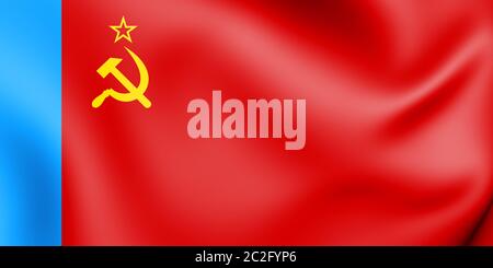 3D Flag of the Russian SFSR (1954-1991). Close Up Stock Photo - Alamy